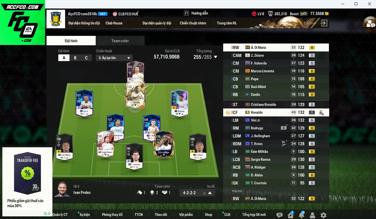 Acc #67128: [ACC Rẻ🔥] Real Madrid 57.710b có Ronaldo TM(khóa) , CR7 CC ...