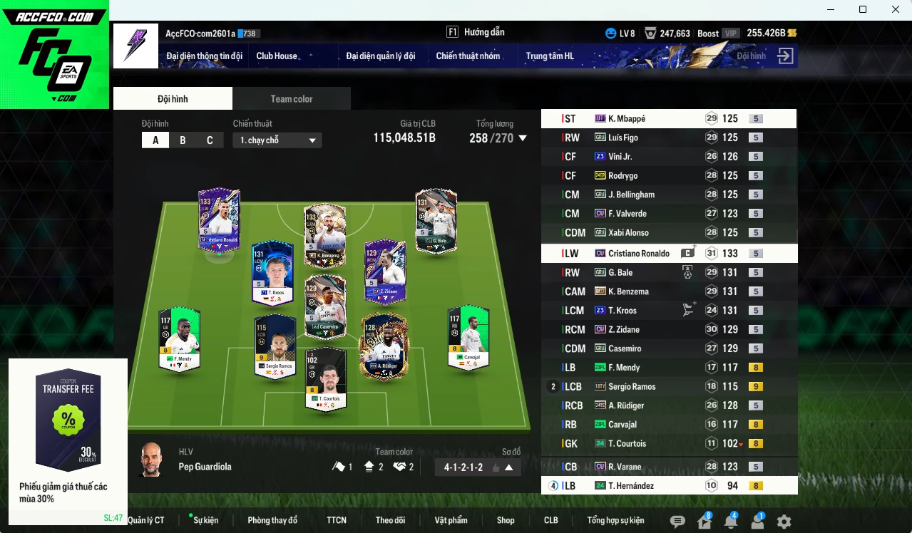 Acc #77572: [ACC Rẻ🔥] Real Madrid 115.040b có CR7 CU, Zidane CU, Ramos ...