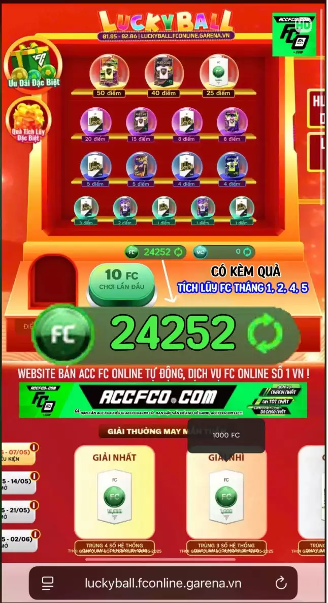 Acc #93079: [CTV bán]ACC chứa 24.252 FC trắng thông tin (kèm quà Chuyển Sò FC Tháng 1, Tháng 2 ...