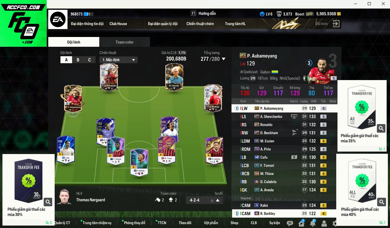 Acc #111102: [ACC Rẻ🔥] AC Milan 200.680b có Sheva No.7, Ronaldo BDO ...